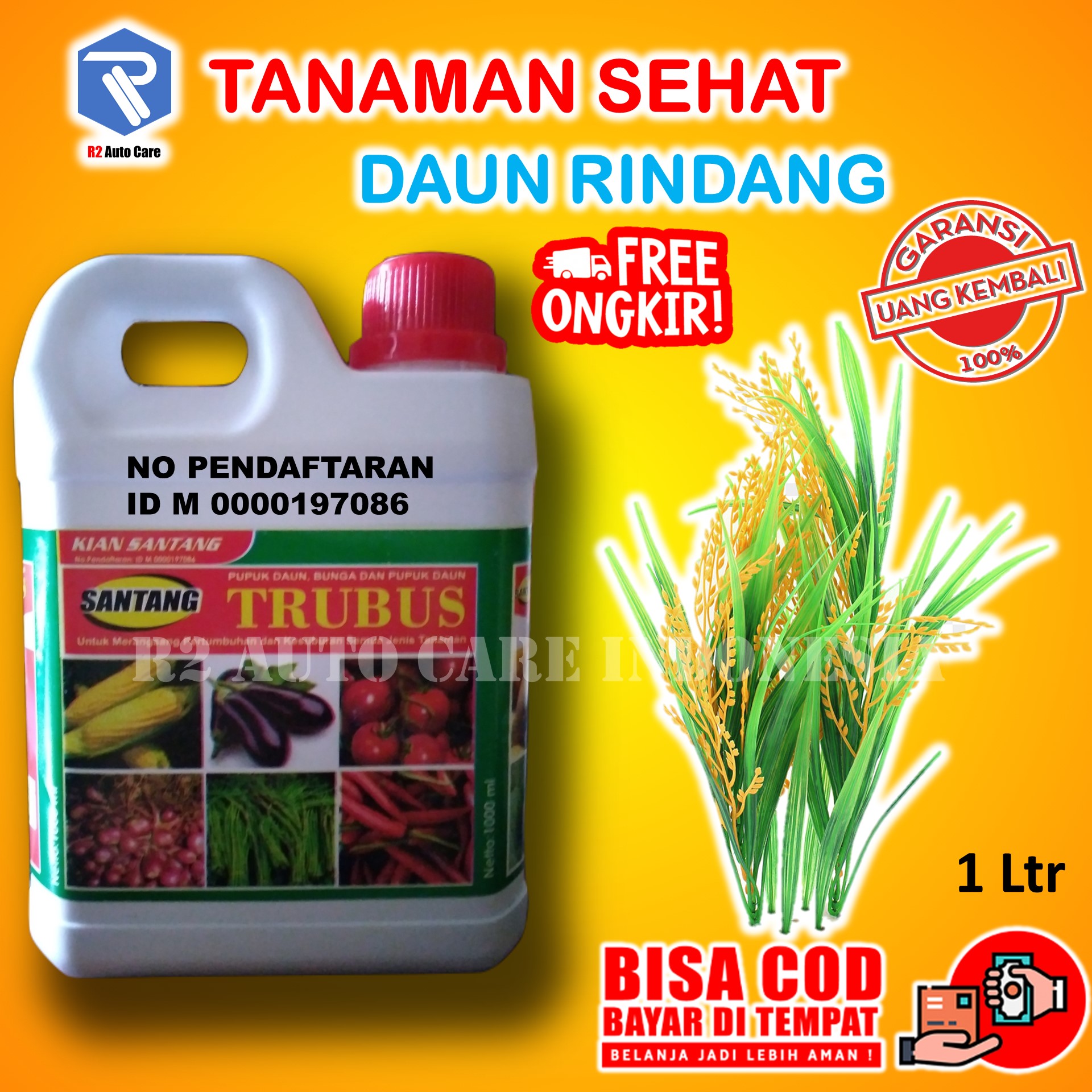 Pupuk cair organik trubus vitamin tanaman hias padi bunga daun buah ...
