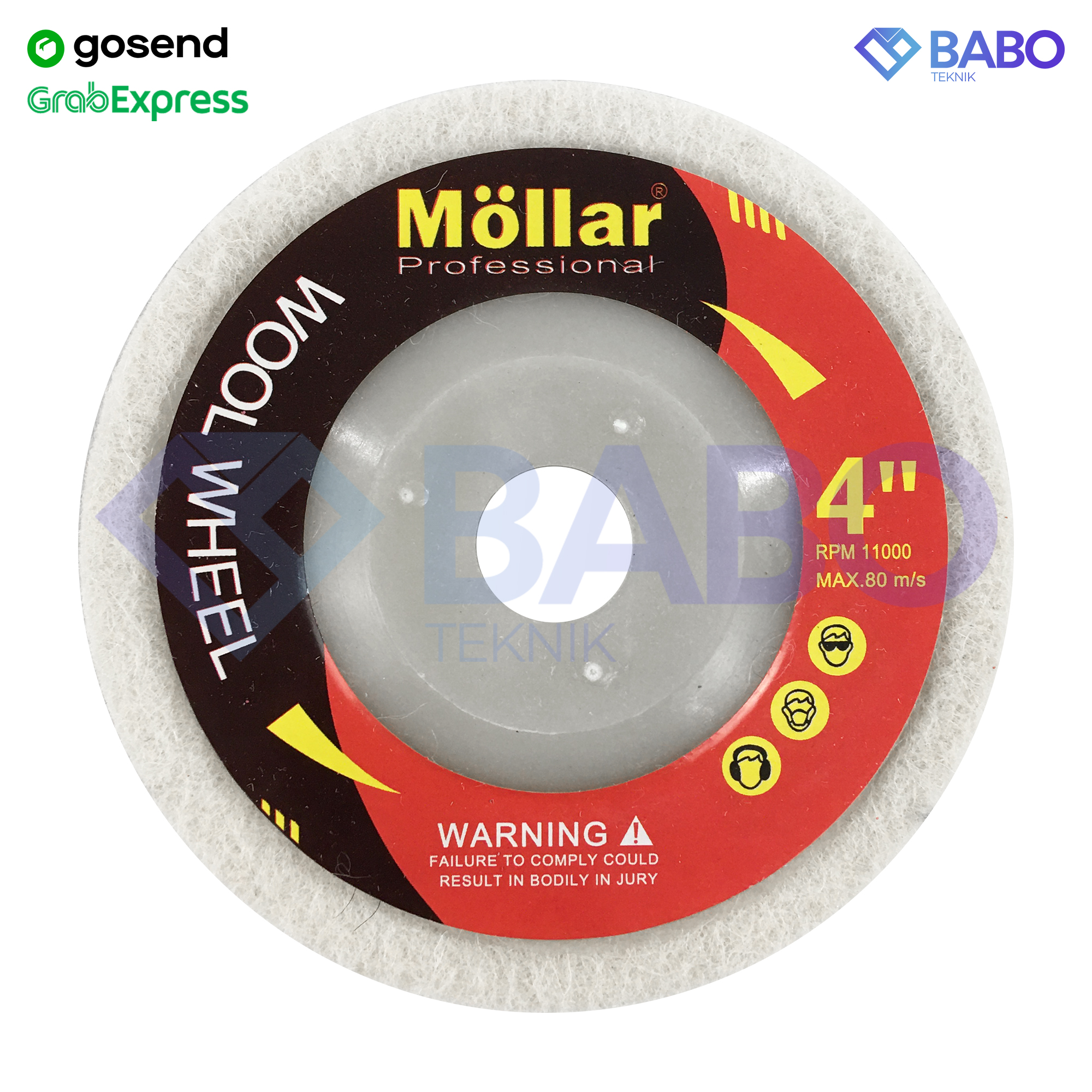 MOLLAR - Wool Wheel Disc 4" Mata Gerinda Poles Polishing Wol Disk ...