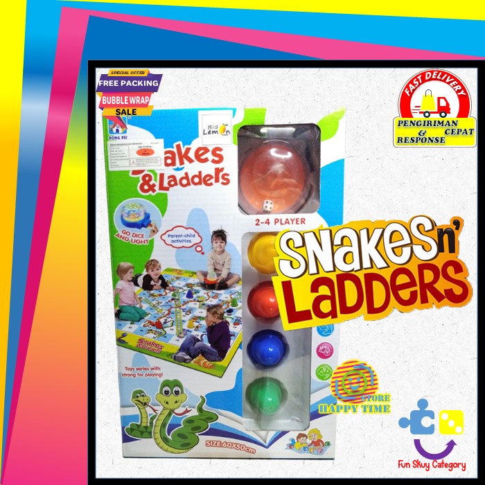 Permainan Edukasi Keluarga Anak Snakeboard Family Games Ular Tangga ...
