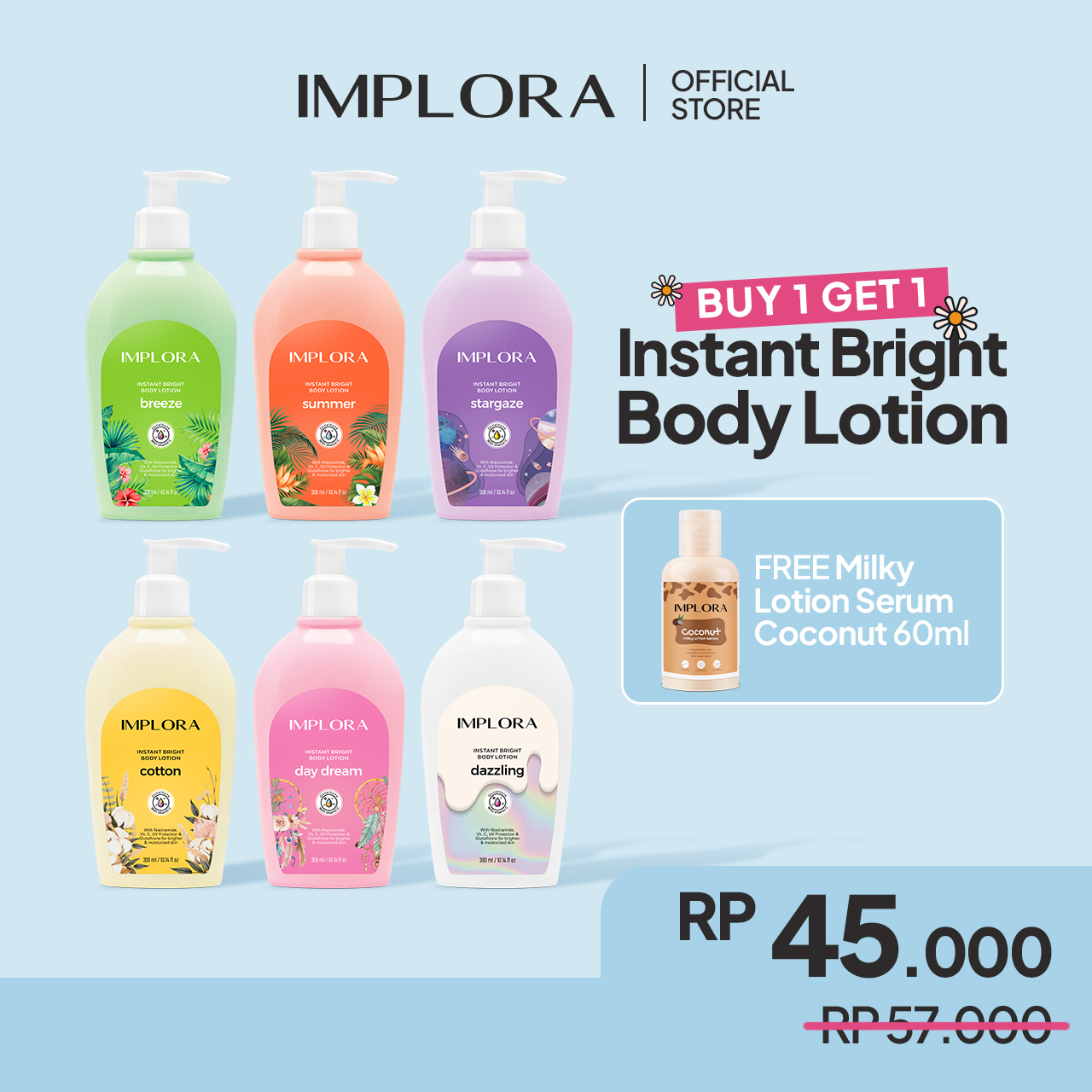 [Free Milky Lotion] Implora Instant Bright Body Lotion | Lazada Indonesia