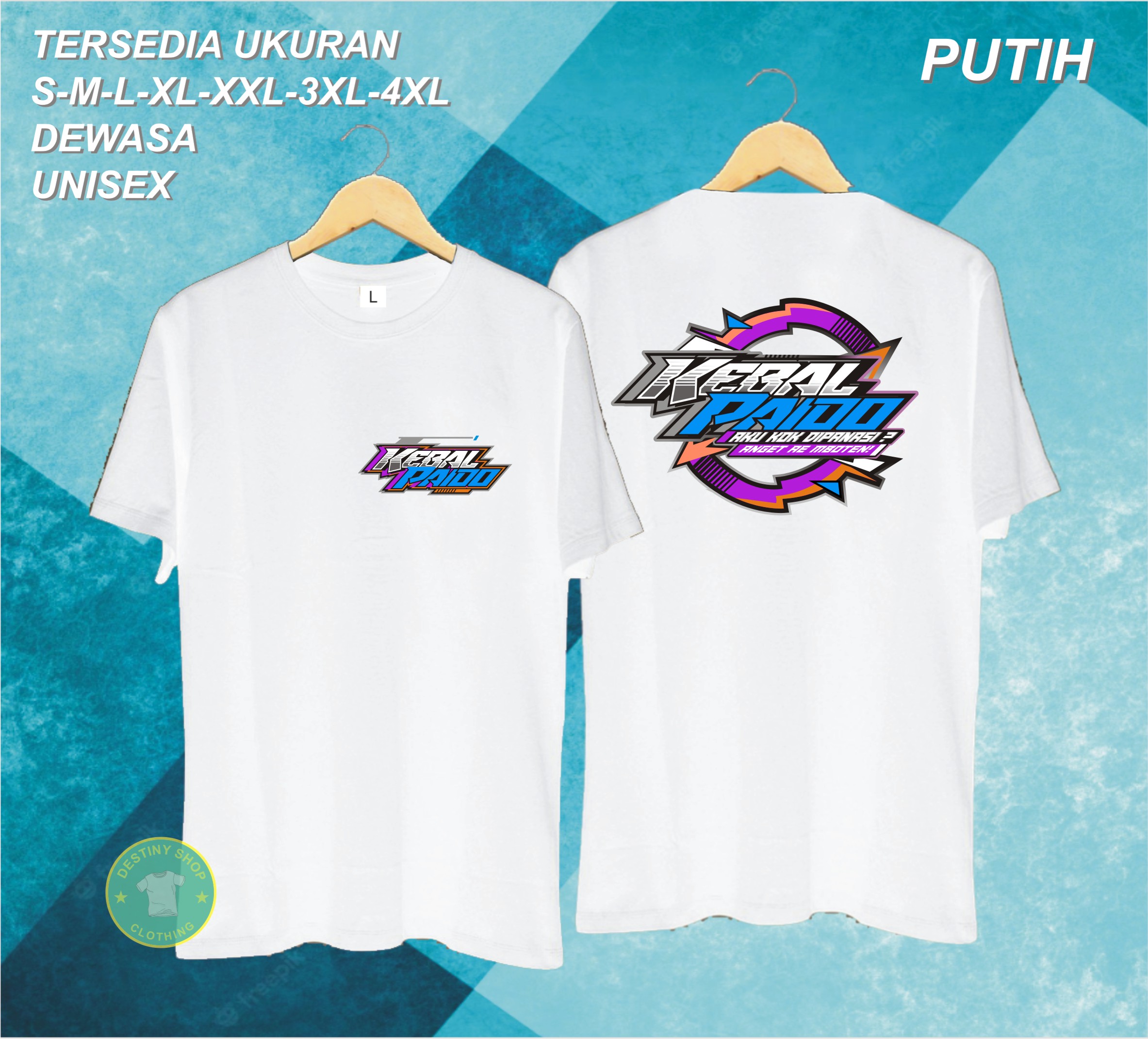 KEBAL PAIDO LOGO Pakaian Pria Atasan T-shirt Kaos Gambar dan Kata Lucu ...