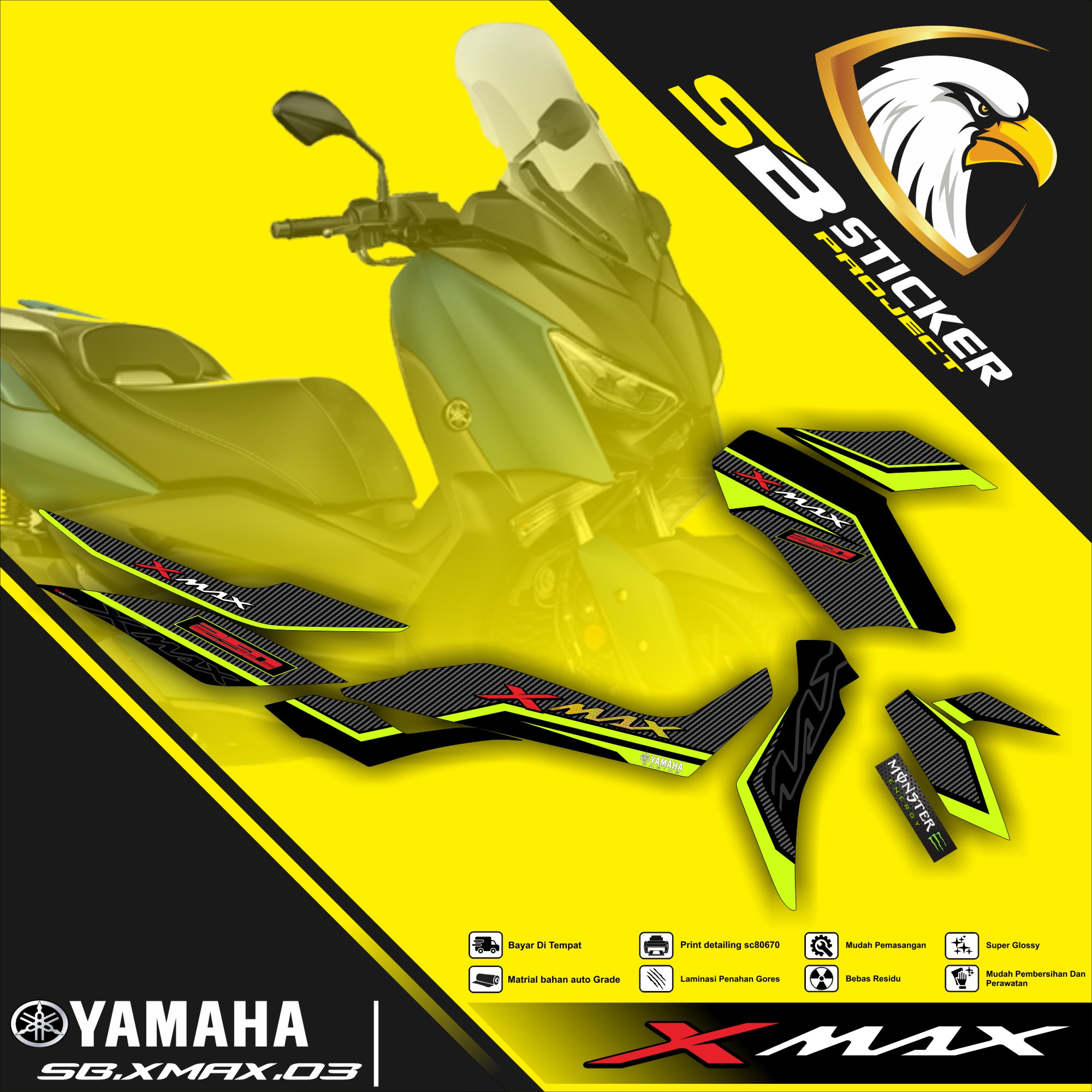 STRIPING XMAX- STICKER HOLOGRAM YAMAHA XMAX TERBARU SB 003 | Lazada ...
