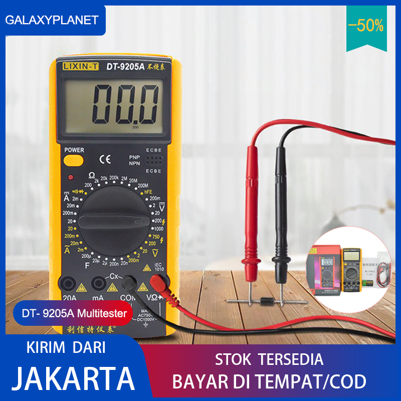 (Dikirim Dari Jakarta) Multimeter Digital DT-9205A Asli Ada Buzzernya ...