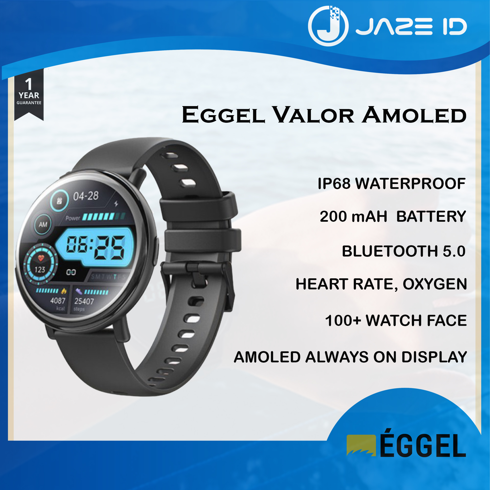 Eggel Valor Amoled SmartWatch Smart Watch Band Always On Display ...