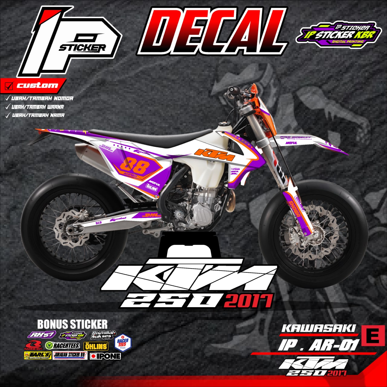 (cod) decal KTM 250 tahun 2017 - sticker decal variasi full body list ...