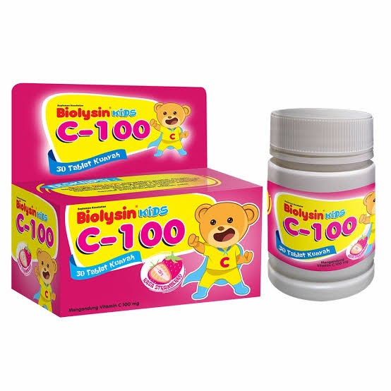 Biolysin Kids C-100 strawberry isi 30 tablet | Lazada Indonesia