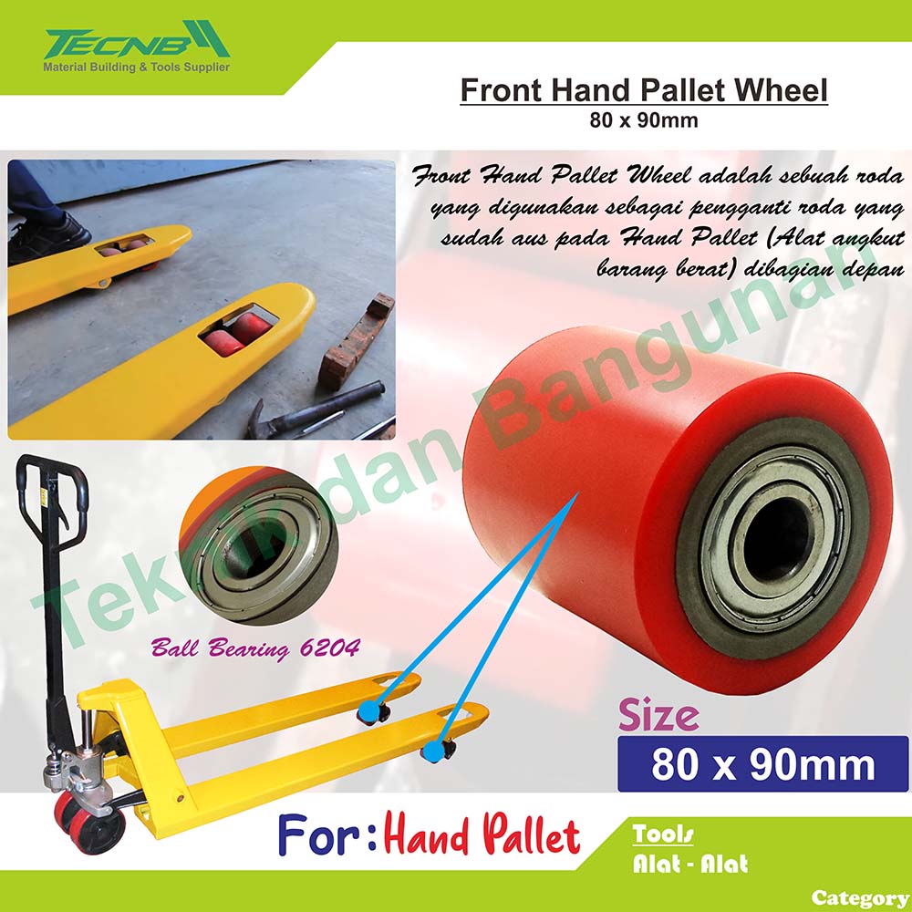 Front Hand Pallet Wheel / Roda Hand Pallet Depan 80 x 90mm | Lazada ...
