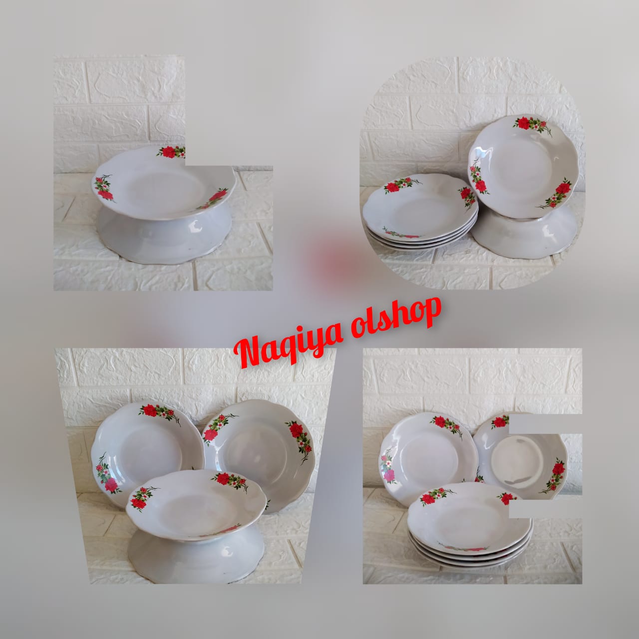 PIRING KERAMIK BUNGA - Piring Cantik - Piring Kaca - Piring Makan ...