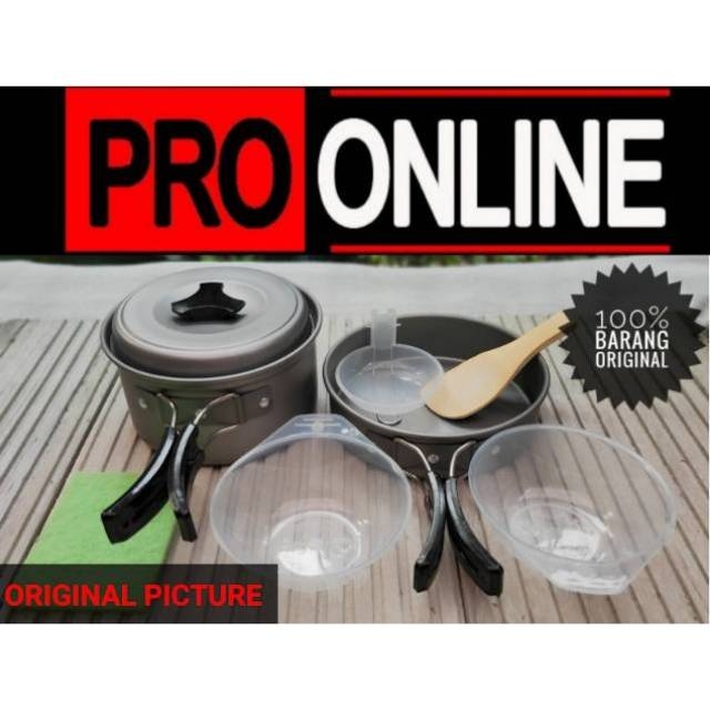Alat Masak Panci Kemping Gunung. Cooking Set SY-200 Camping Nesting 1-2 ...