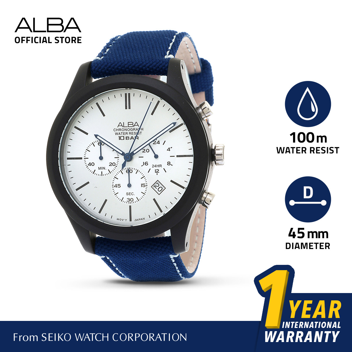Jam Tangan Pria Alba ACTIVE Quartz Kanvas AT3G31 Original | Lazada ...
