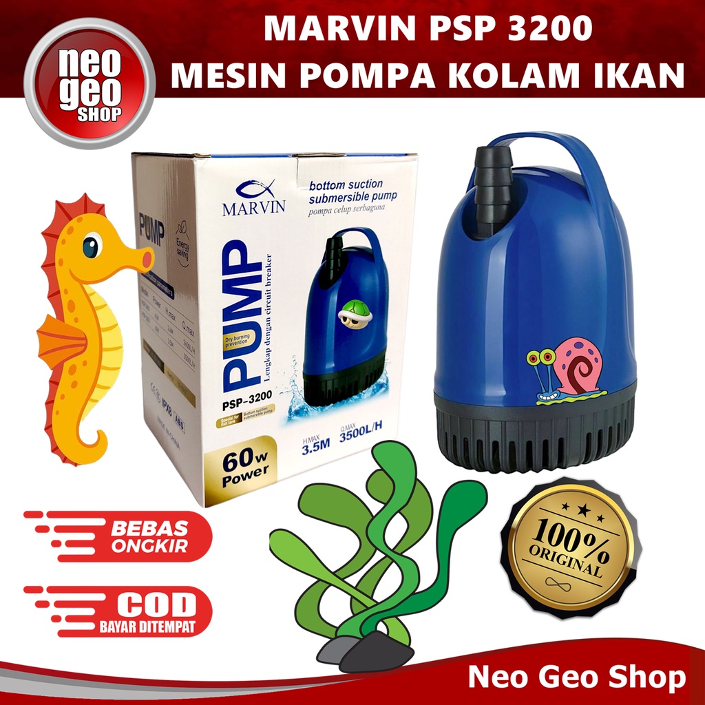 MARVIN PSP 3200 psp3200 pompa celup aquarium kolam ikan hidroponik ...