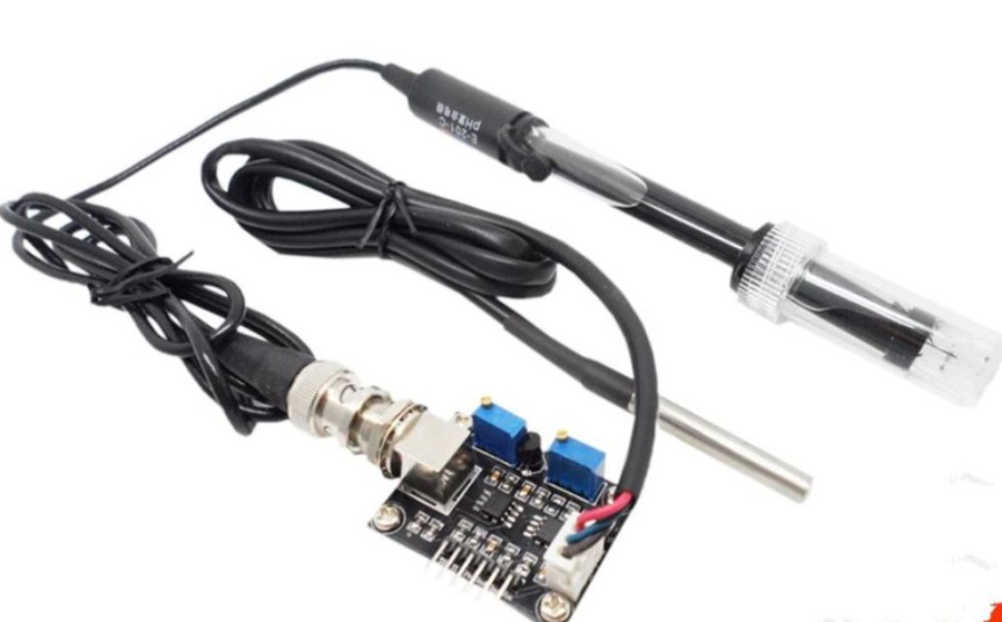 pH Sensor With Temperature Compensation Module Including Buffer ...