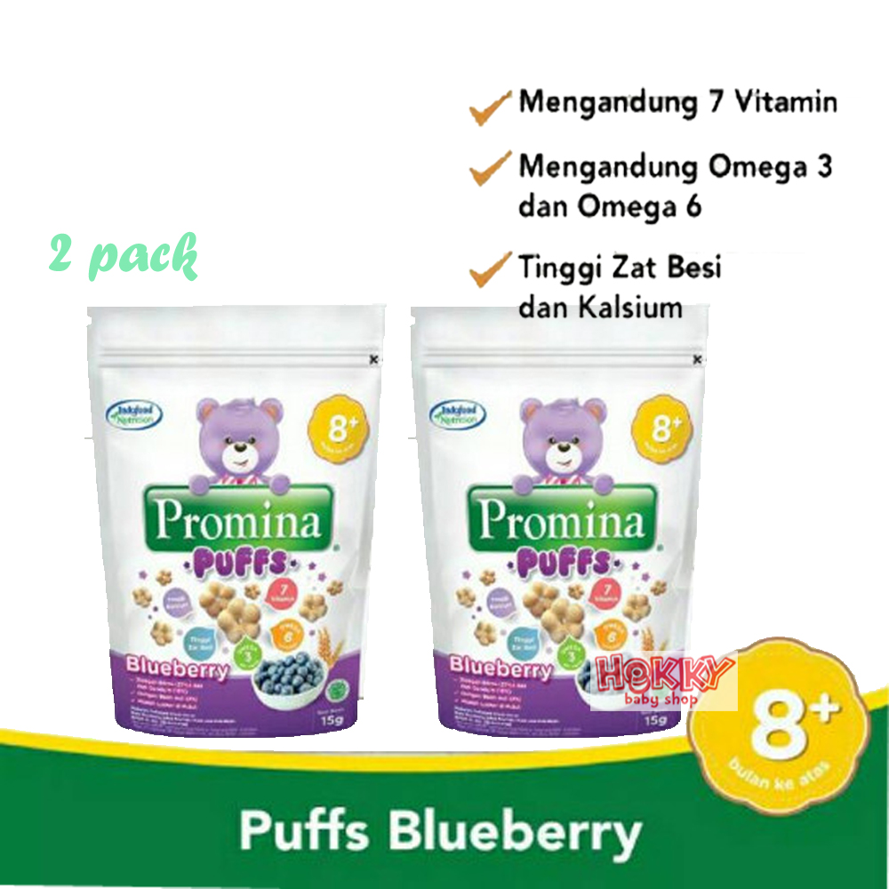 Paket 2 Pack Promina Puff Cemilan Snack Bayi 15gr Rasa Blueberry ...