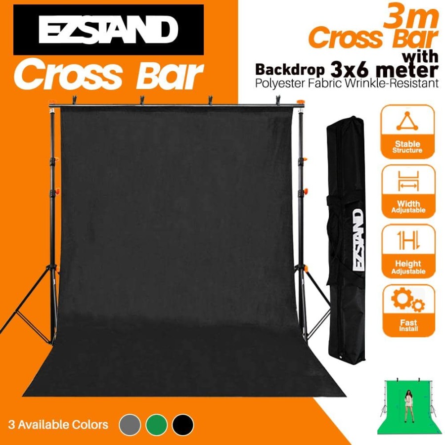 EZ Stand Portable Background Stand + Backdrop Background Studio 3x6M ...