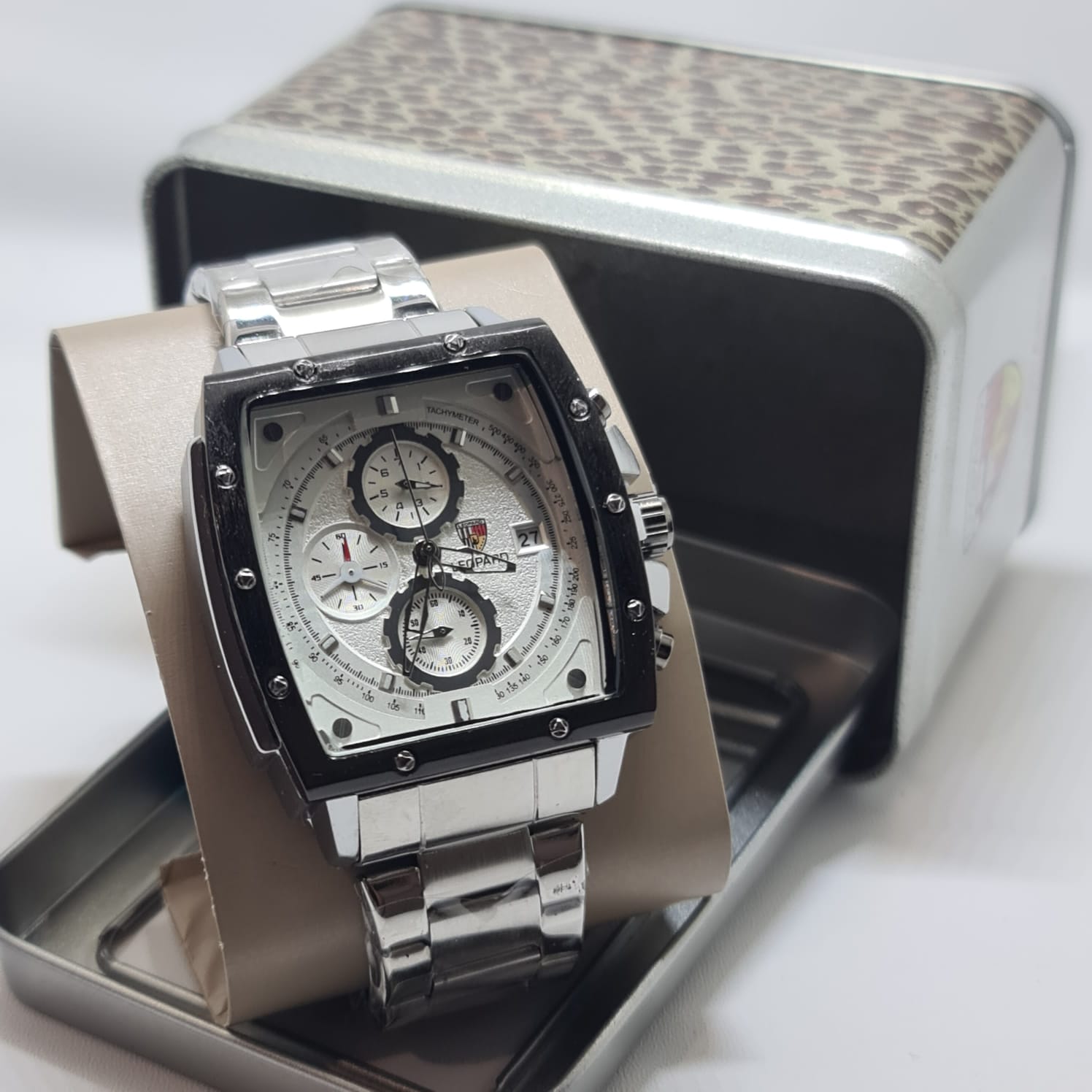 BOX EXCLUSIVE JAM TANGAN LEOPARD ORIGINAL PERSEGI PANJANG TIPE 8829 ...