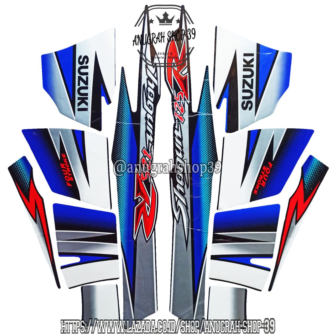STRIPING SUZUKI SHOGUN R 125 TAHUN 2005 WARNA BIRU, LIS STIKER SUZUKI ...