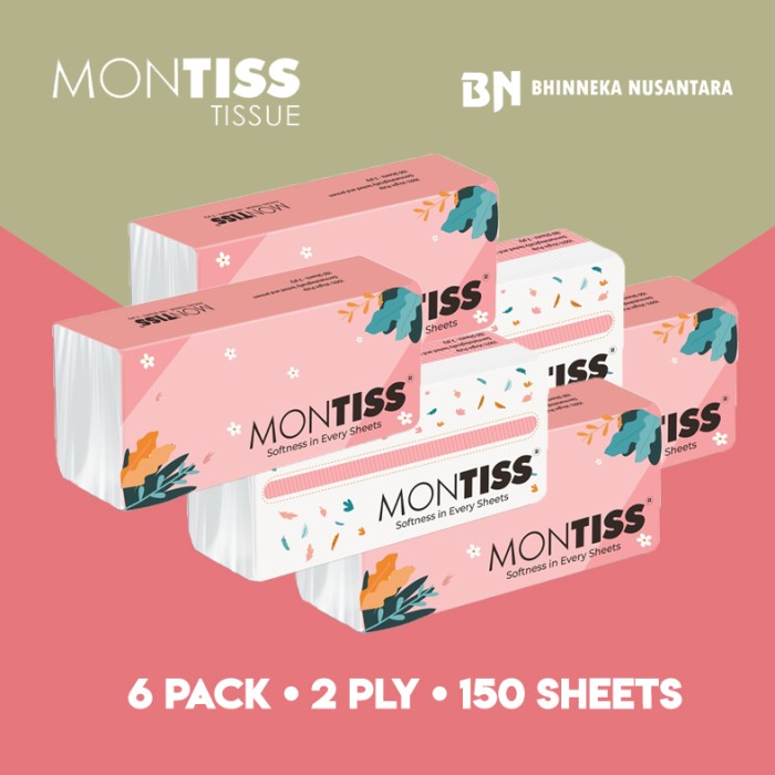 Montiss Facial Tissue 150 Sheets [6 Pack] | Lazada Indonesia