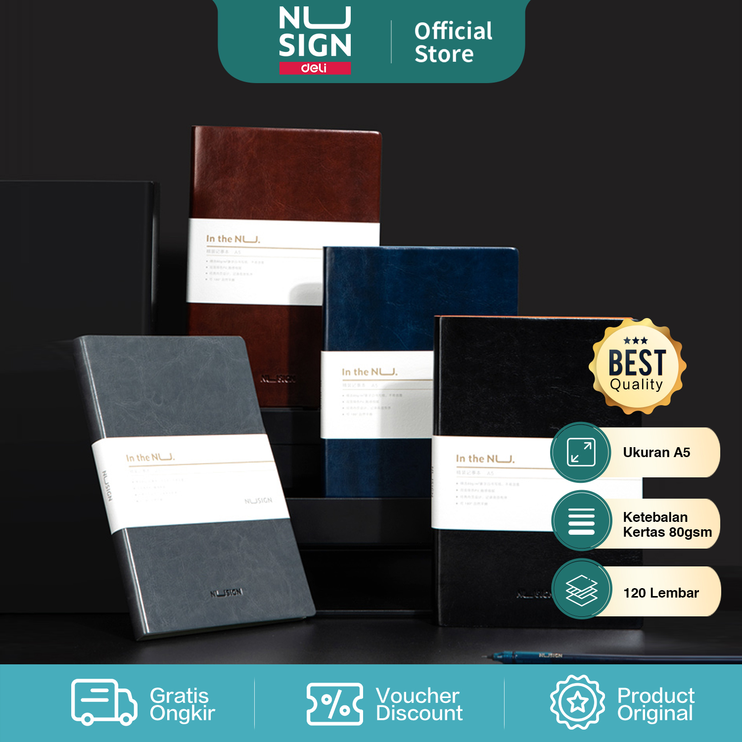 Deli Nusgin Notebook / Notebook Ukuran A5 120Lembar Kertas 80gsm Cover ...