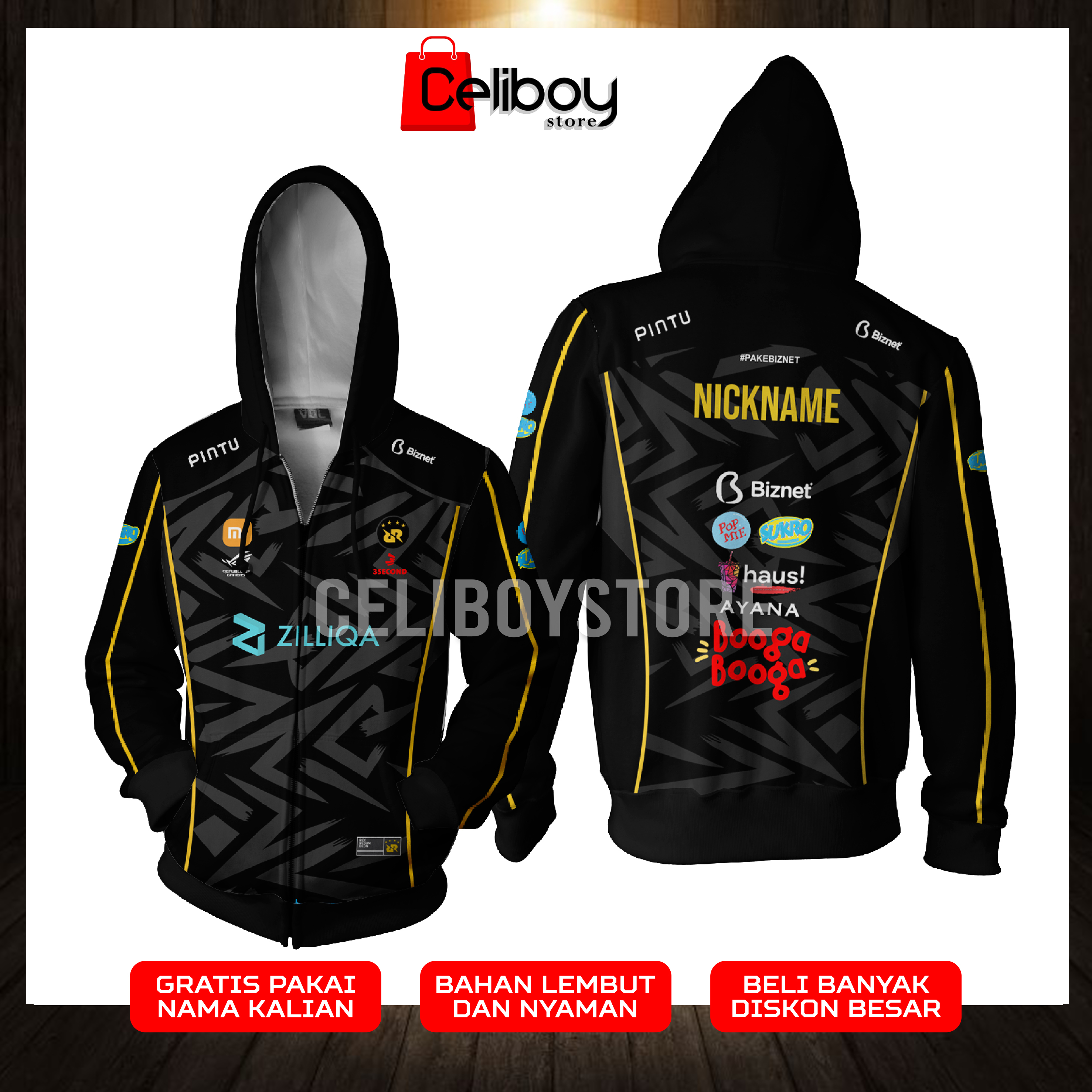 JAKET GAMERS RRQ SEA 10 FREE NICKNAME | Lazada Indonesia