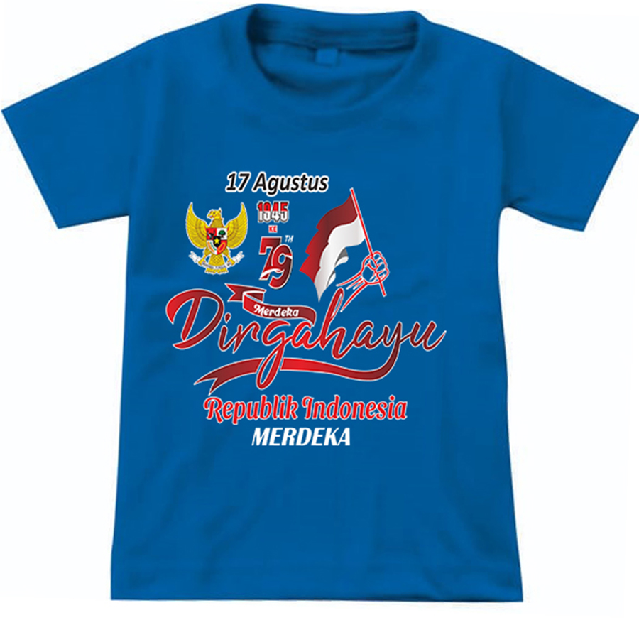 BAJU KAOS ANAK LAKI-LAKI LENGAN PENDEK 17 AGUSTUS HUT RI KE-79 UKURAN 1-10TAHUN KUSUKA KID'S DTF ...