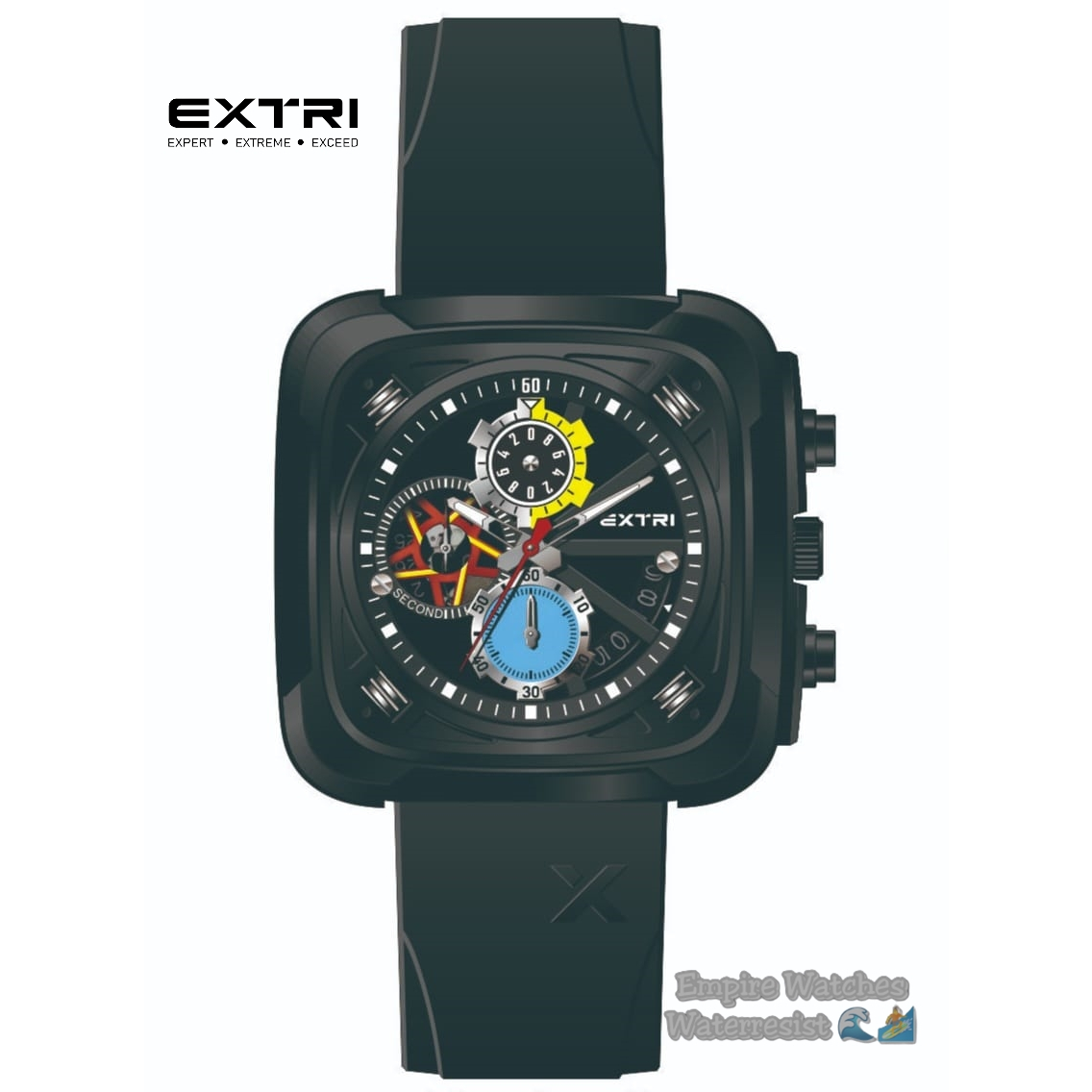 Empirewatches Jam Tangan Extri X6057 Pria Cowok Analog Chrono Aktif dan Tanggal Aktif Strap ...