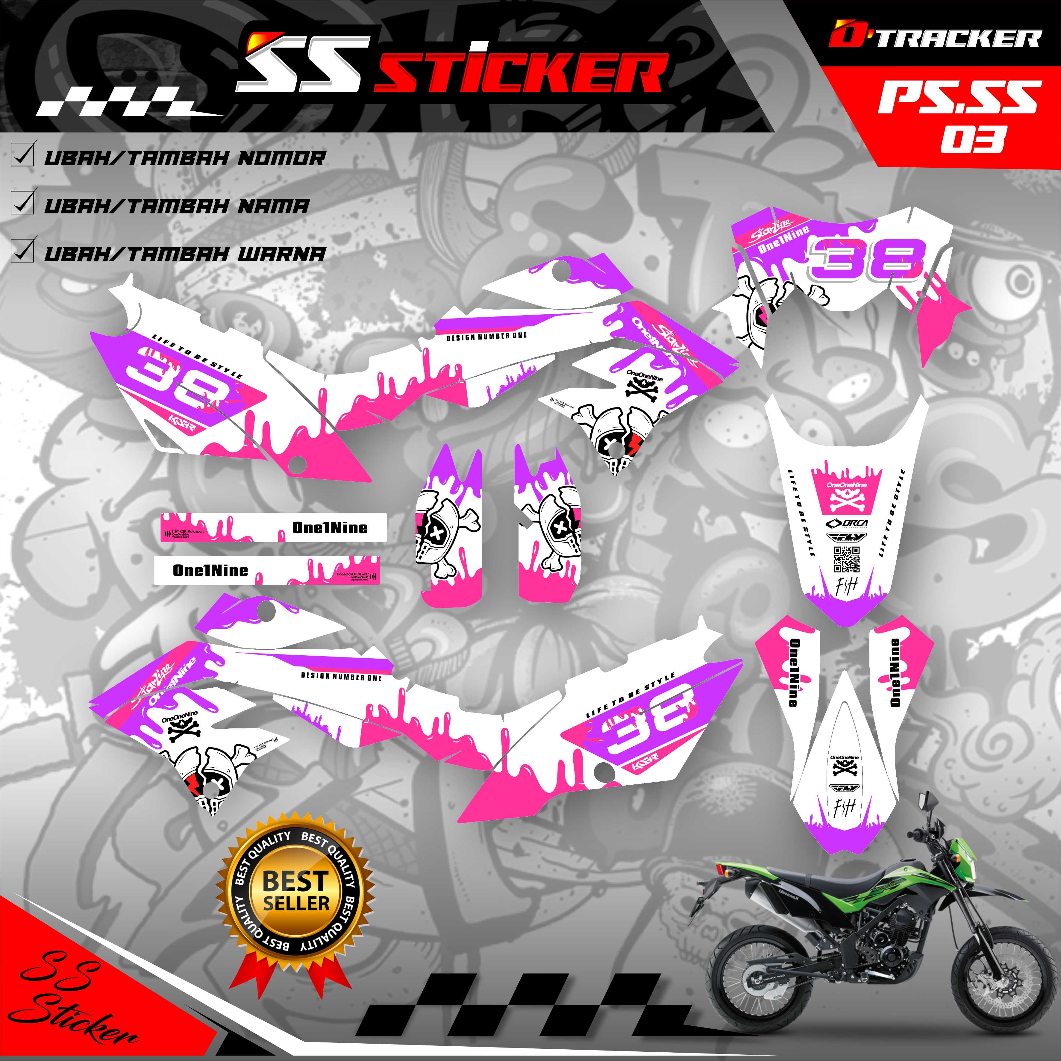 Decal Sticker Full Body Kawasaki Dtracker - Bisa ganti nama sama nomor ...