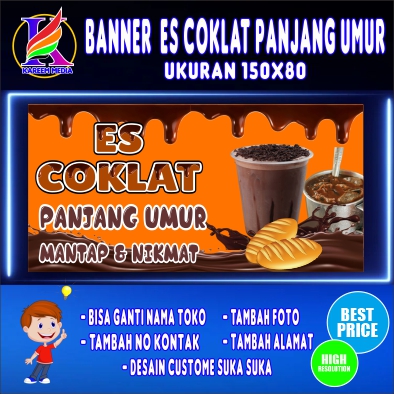 Spanduk Banner Es Coklat/ Banner Minuman Es Coklat Panjang Umur ...