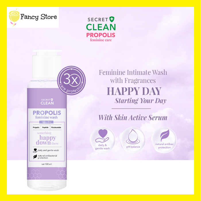 Secret Clean Propolis FEMININE Wash 100ml Something HAPPY Down There ...