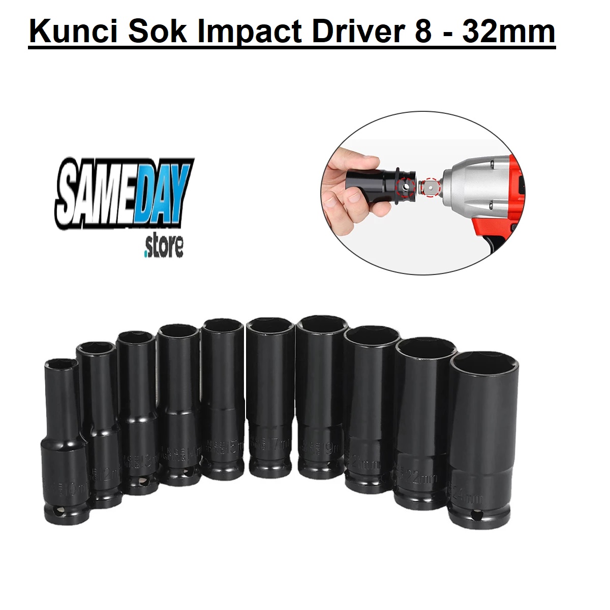 Mata Kunci Sok Impact Driver Socket Sleeve Impact Wrench Mata Shock ...