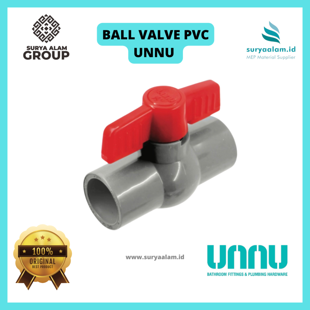 BALL VALVE PVC 1/2" UNNU | BALL VALVE 3/4" | BALL VALVE 1" PVBV01 ...