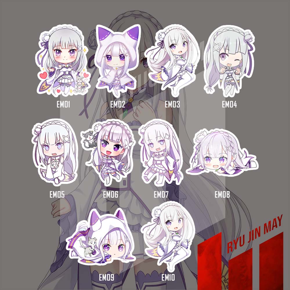 Sticker Anime - Re:Zero kara Hajimeru Isekai Seikatsu- Emilia | Lazada ...