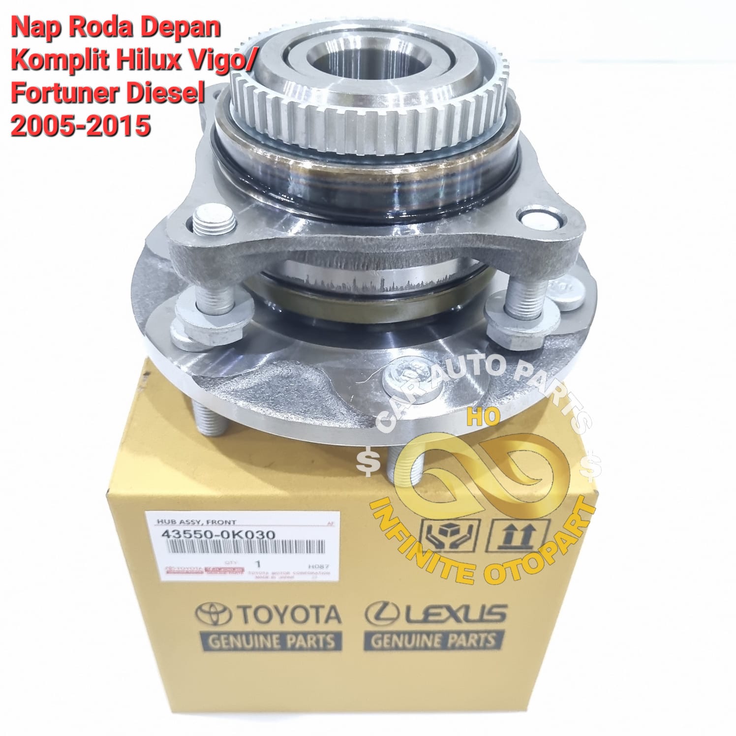 NAP RODA DEPAN HUB FRONT KOMPLIT HILUX VIGO FORTUNER DIESEL 2005-2015 ...