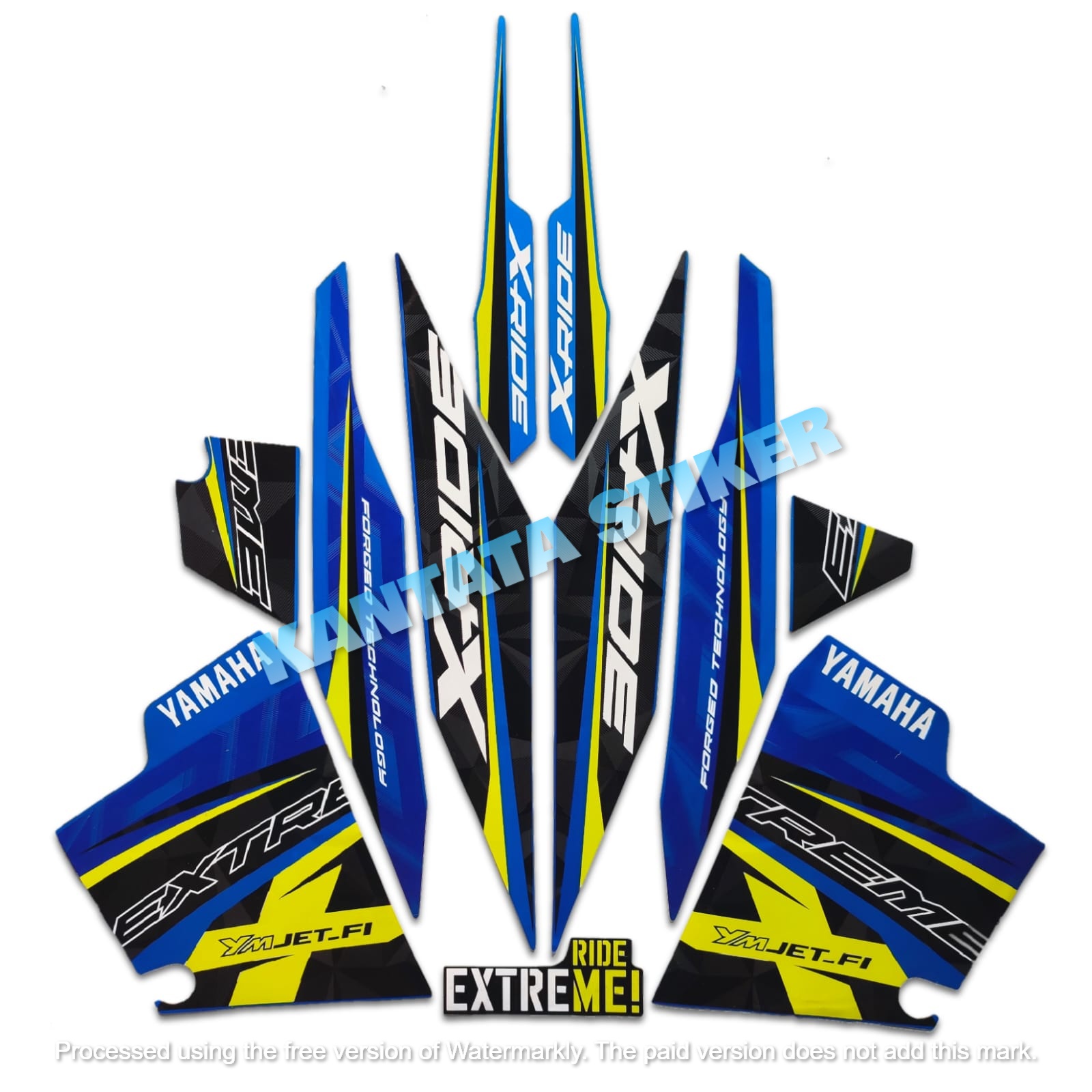 Stiker Striping Lis Body Motor yamaha x ride 2016 biru | Lazada Indonesia