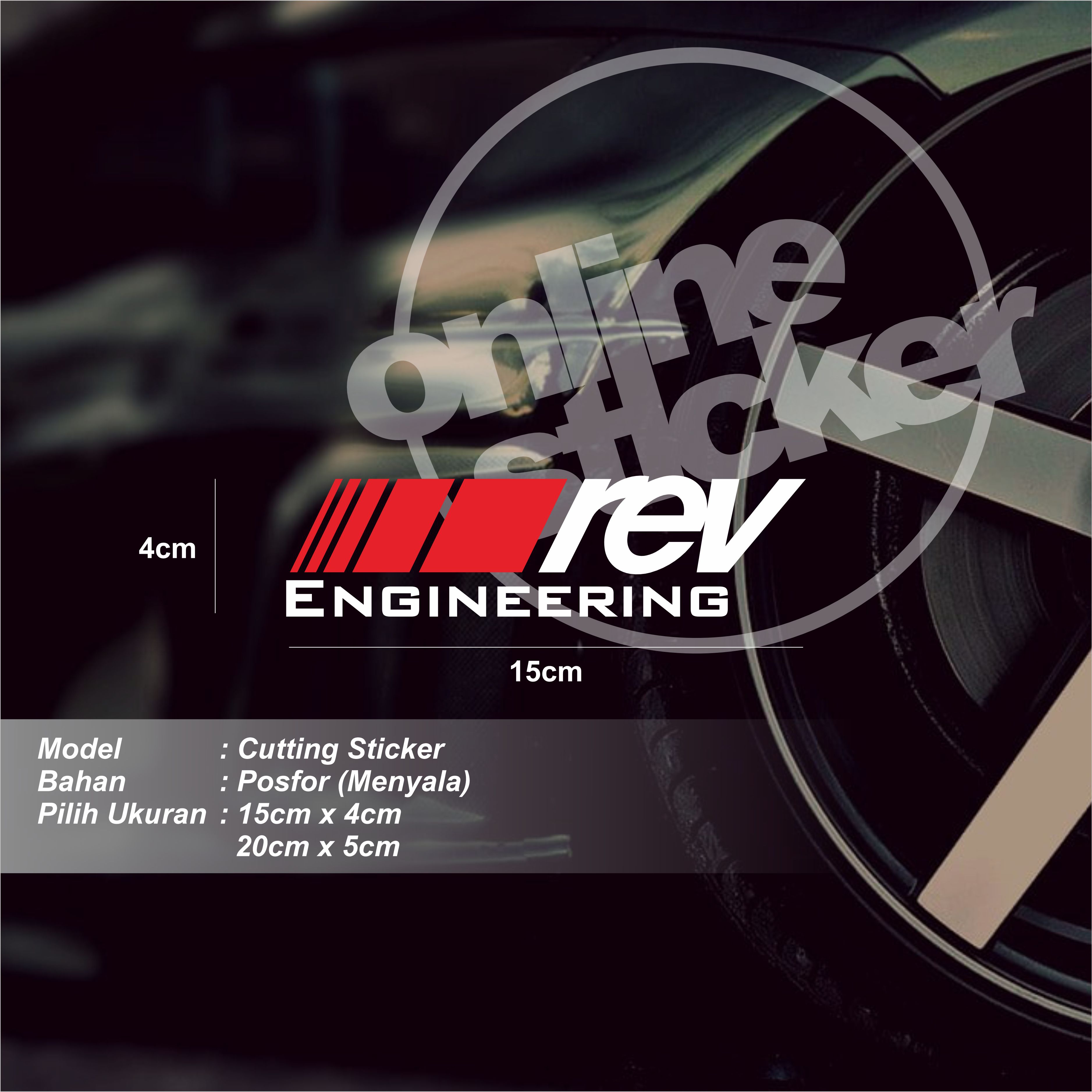 Stiker REV Engineering JDM | cutting menyala | Lazada Indonesia
