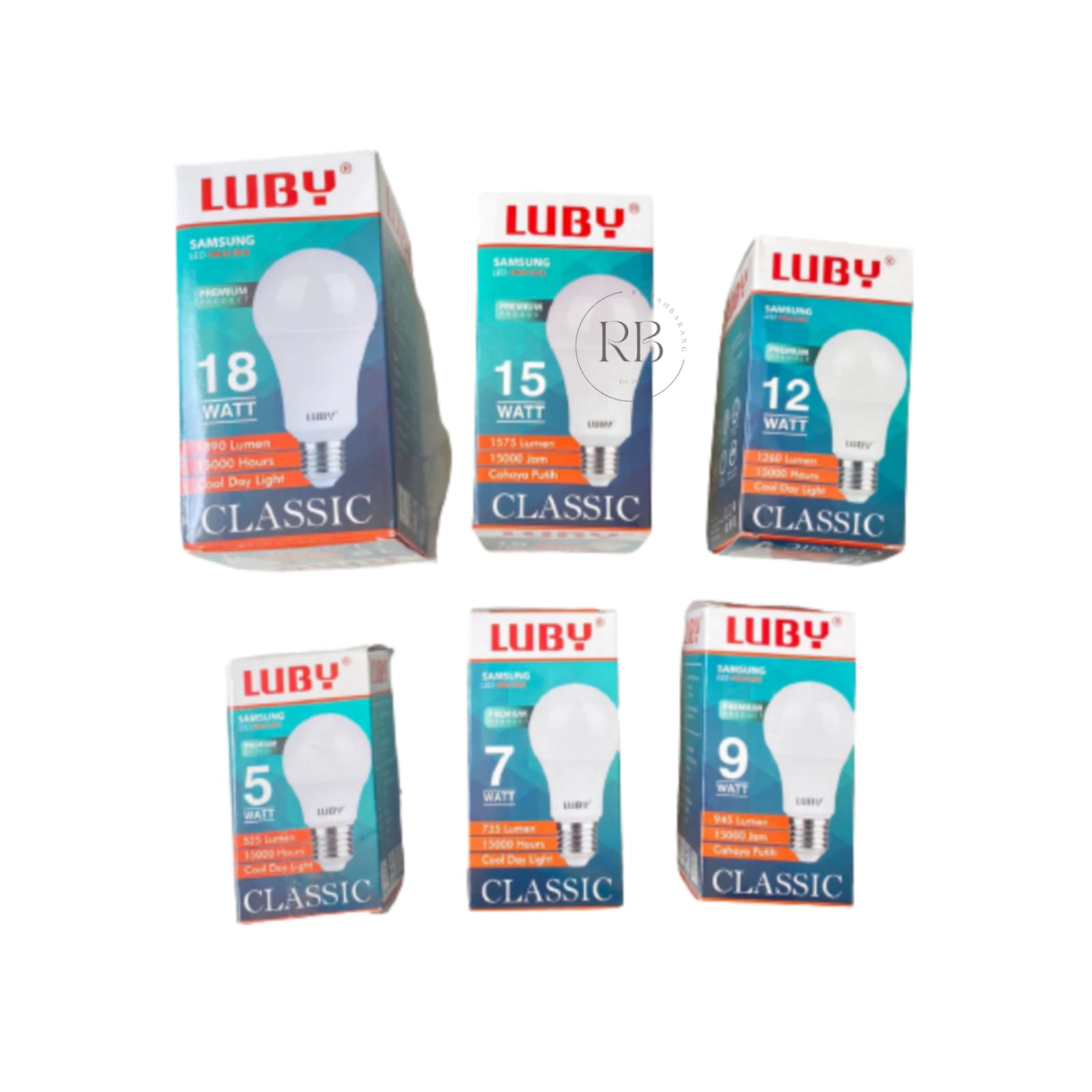 Lampu LED merk Luby classic 5W 7W 9W 12W 15W 18 Watt bohlam lampu ...