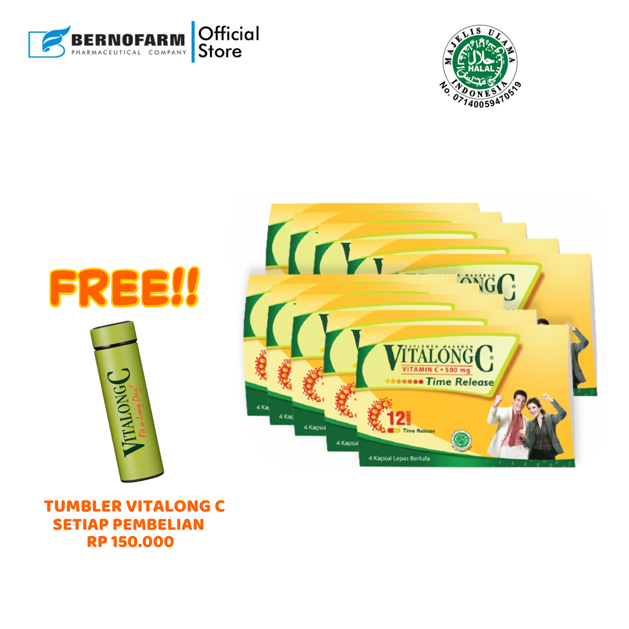 Vitalong C Kapsul Daya Tahan Tubuh - 10 Strip 4 Tablet | Lazada Indonesia