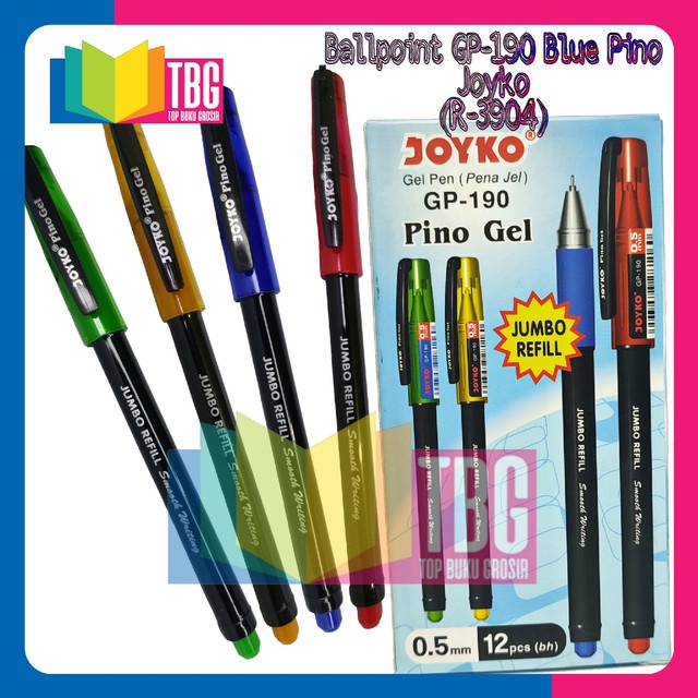 BALLPOINT GP-190 BLUE PINO JOYKO/ BOLPEN GEL WARNA BIRU/ PENA TINTA ...