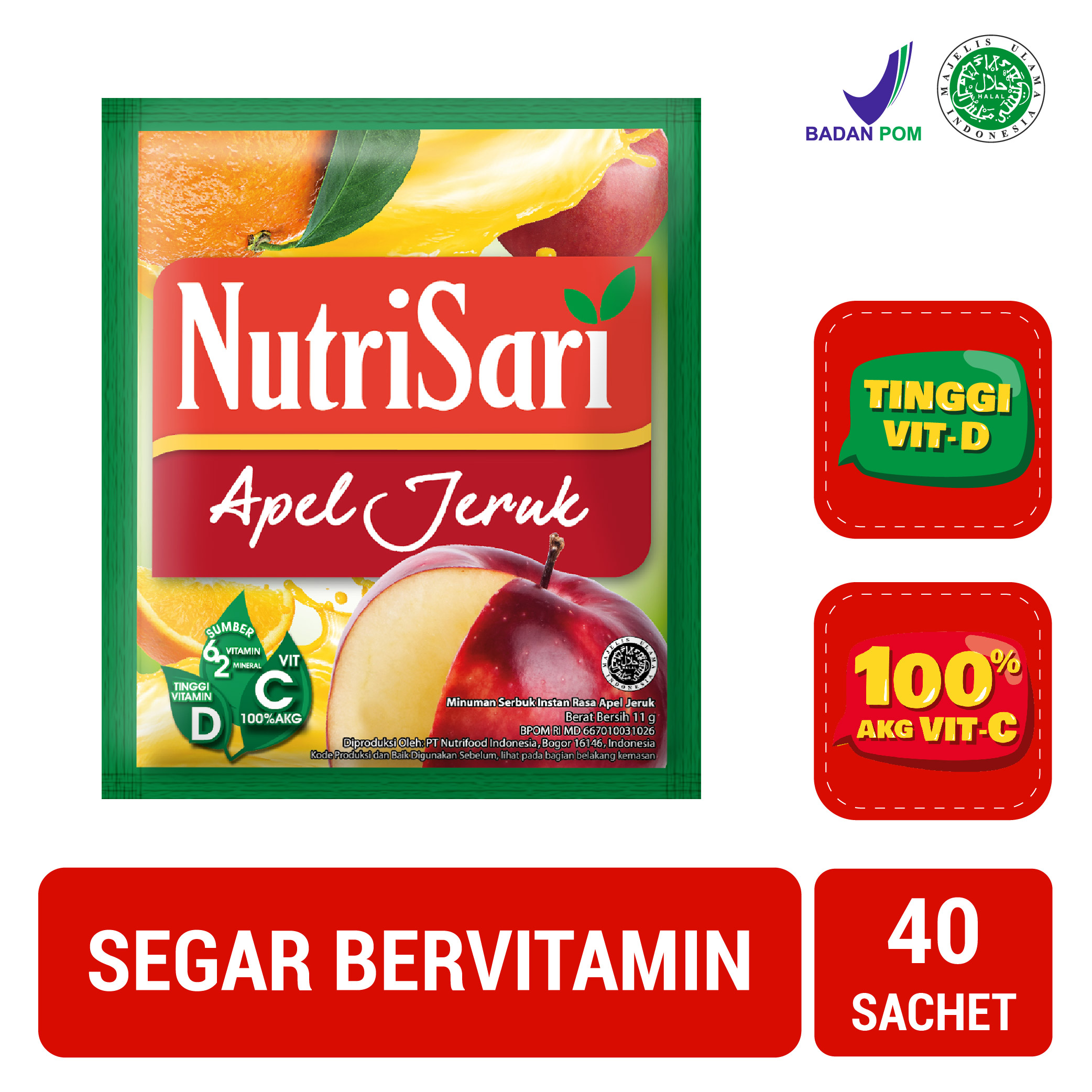 NutriSari Apel Jeruk 40 Sachet - Minuman Buah Vitamin C | Lazada Indonesia