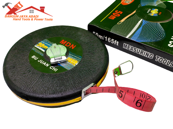 Meteran Rol Bulat Kulit Kain 50 Meter Measuring Tape Roll Tanah 50M ...