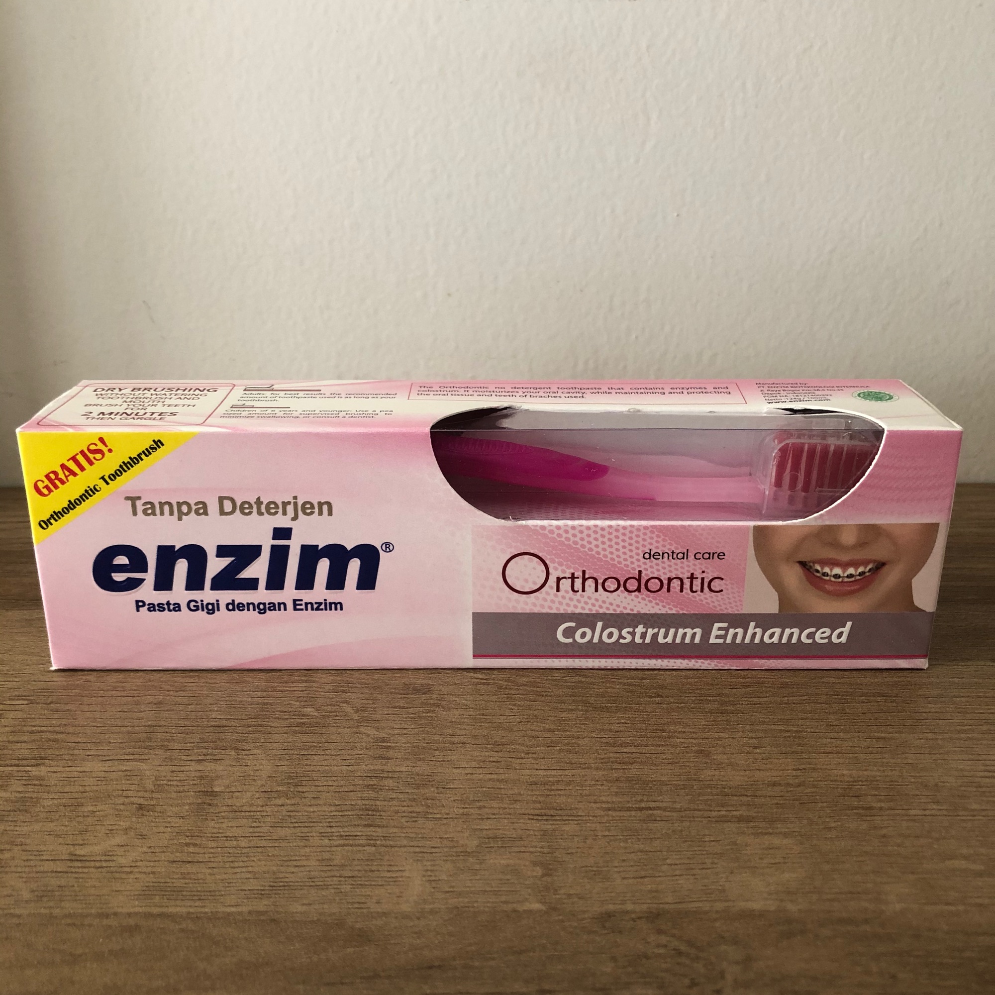 Pasta gigi odol enzim orthodontic 100 ml/ 124 gram plus sikat gigi ...