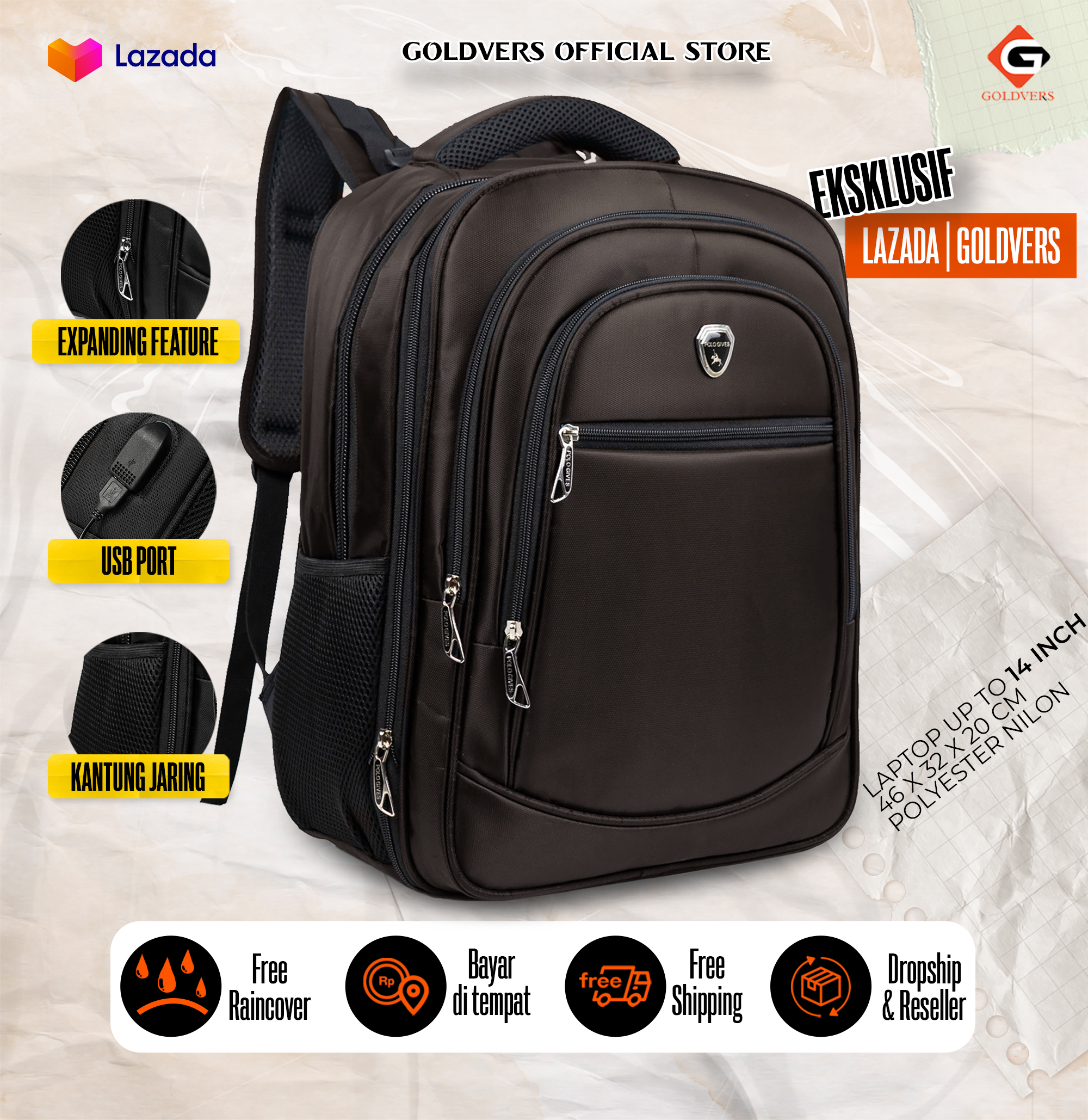 Tas Backpack Impor High Quality POLO GLAD Kuliah Pria Fashion ...