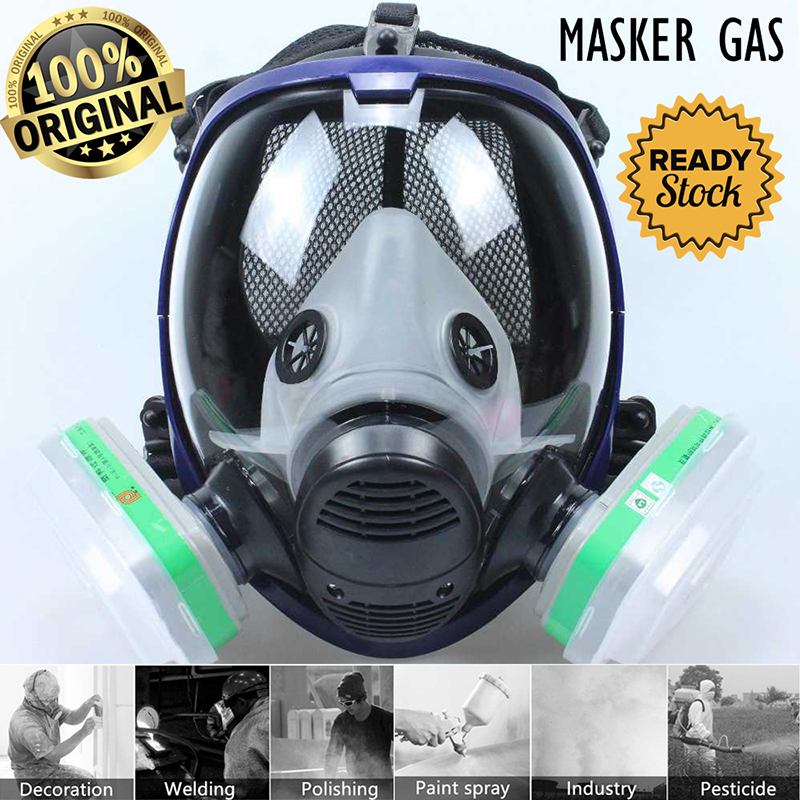 Masker Gas Amonia Full Face 6004CN Filter Respirator Keren Safety Mask ...