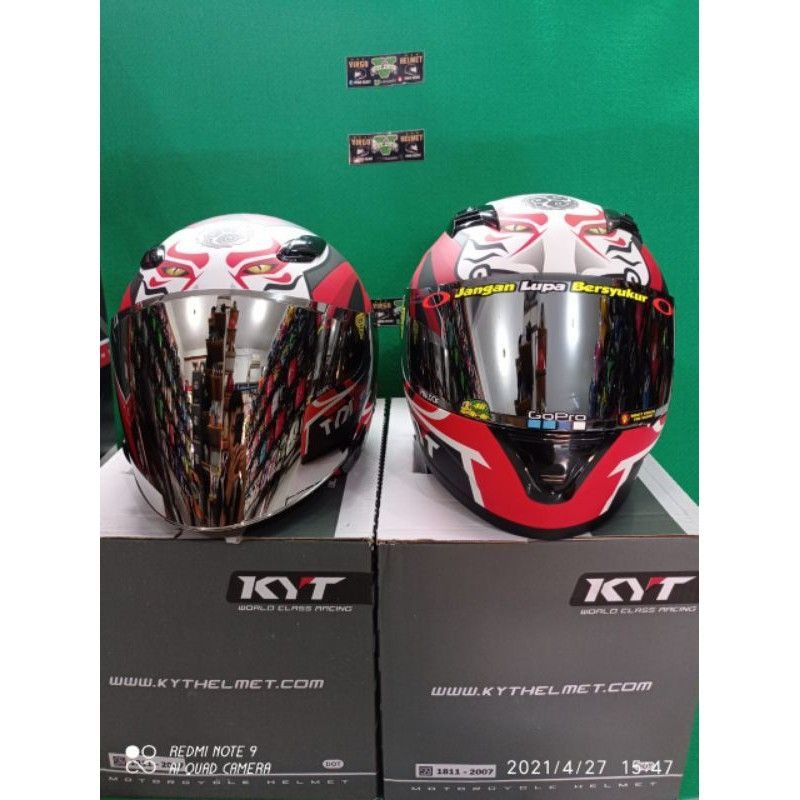 Helm KYT Paket Couple R10 Kabuki Matt Red+Couple KYT Dj Maru Kabuki ...