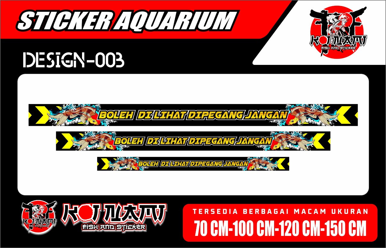 Sticker Aquarium / Stiker Aquarium ikan Koi jangan di Pegang / Stiker ...
