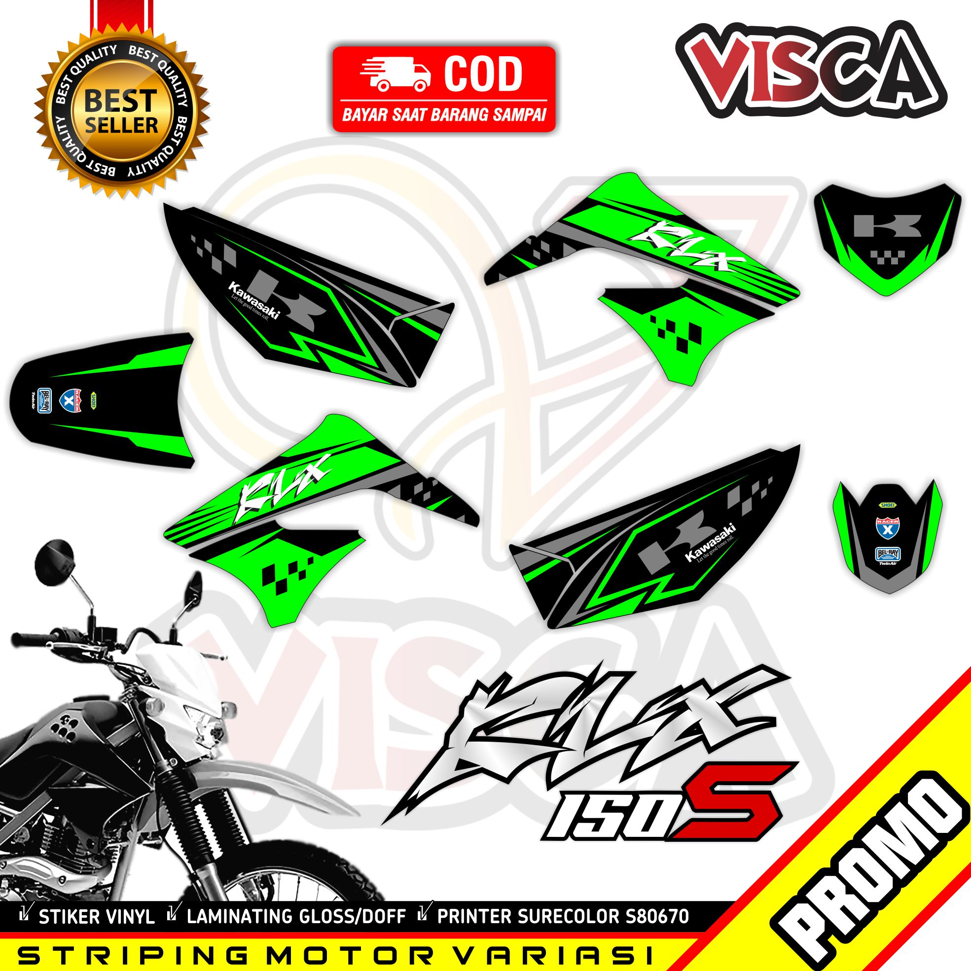 Striping KLX 150 S Lama Variasi - Stiker Motor KLX 150 Lama - Striping ...