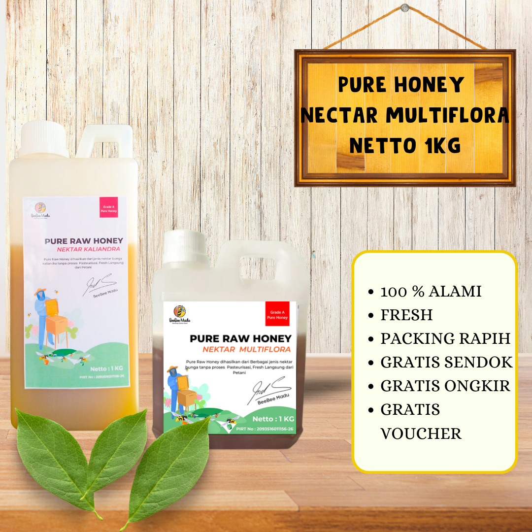 Bee Madu Mentah Asli 1 KG Nektar Kaliandra dan Multiflora | Lazada ...