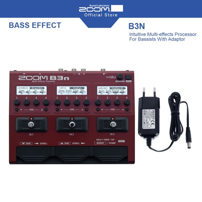 Efek Gitar Zoom B3n Intuitive Multi-effects Processor For Bassists With ...