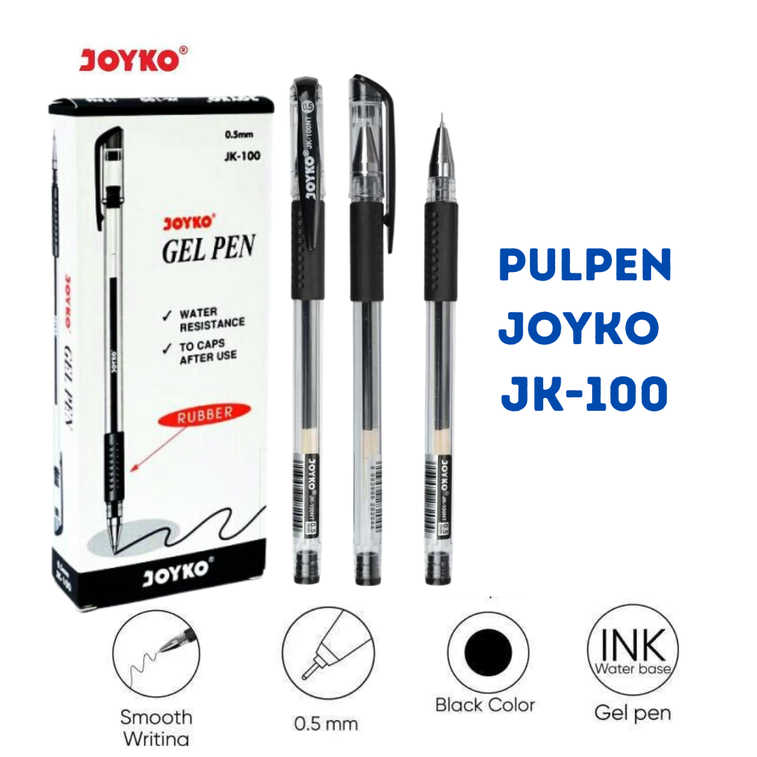 Pulpen Gel Joyko / Pulpen Tinta Joyko JK-100 / 1 LUSIN (12 PCS ...
