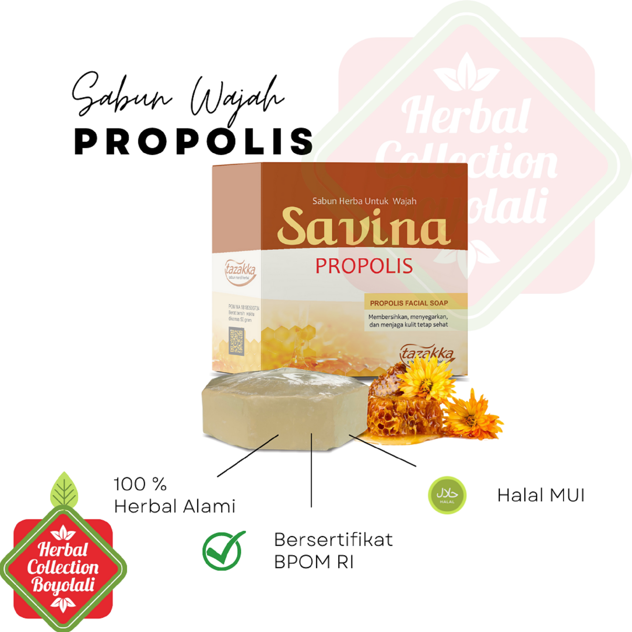 Savina Propolis Sabun Cuci Muka Batang Batangan Herbal Tazakka Asli ...