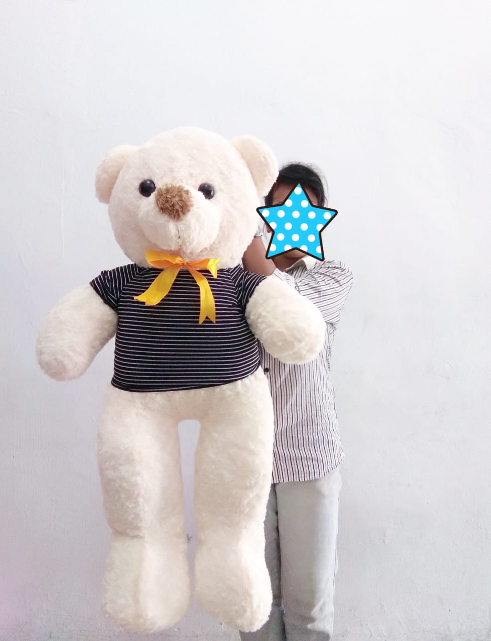 Boneka Teddy Bear Baju Cream Jumbo Ukuran 1M - Teddy Bear Baju Jumbo 1 ...